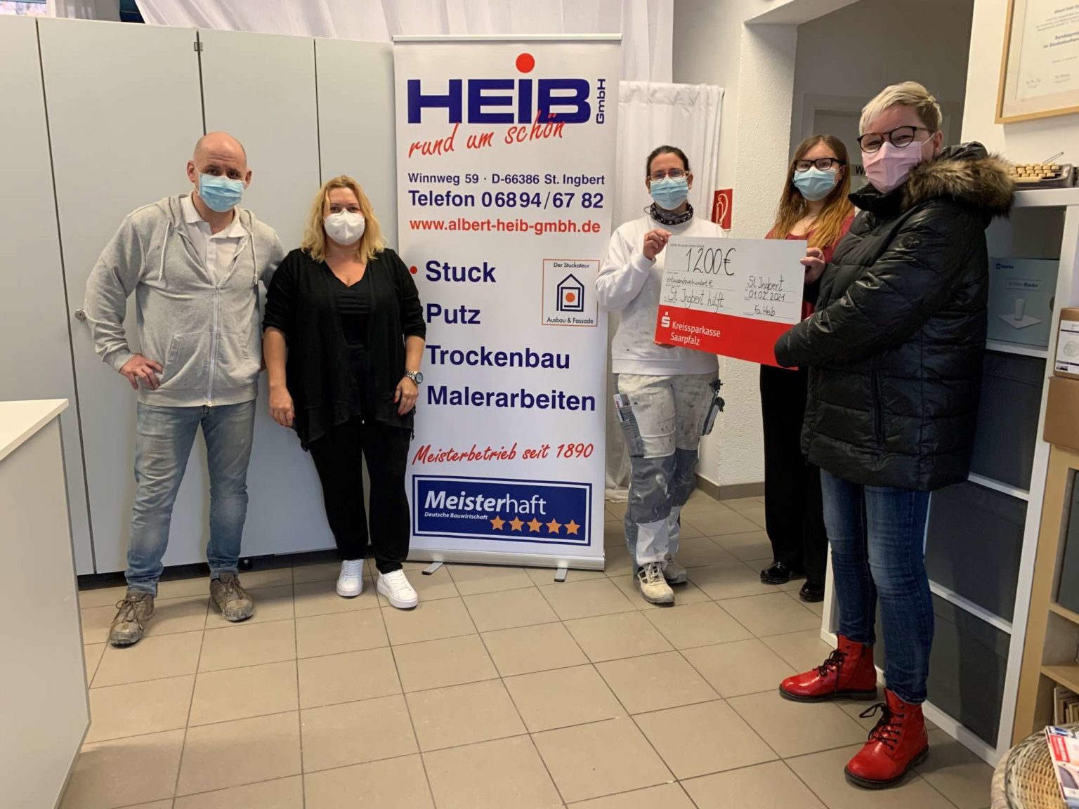 Stuckateurbetrieb Heib spendet für "St. Ingbert hilft" - Wir sind St ...